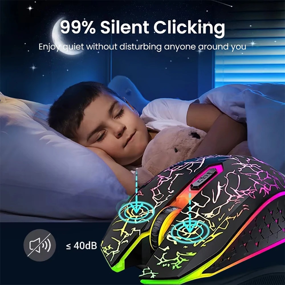 【Special Promotion】 5.2 Mouse RGB Gaming Mouse Silent Mouse ...