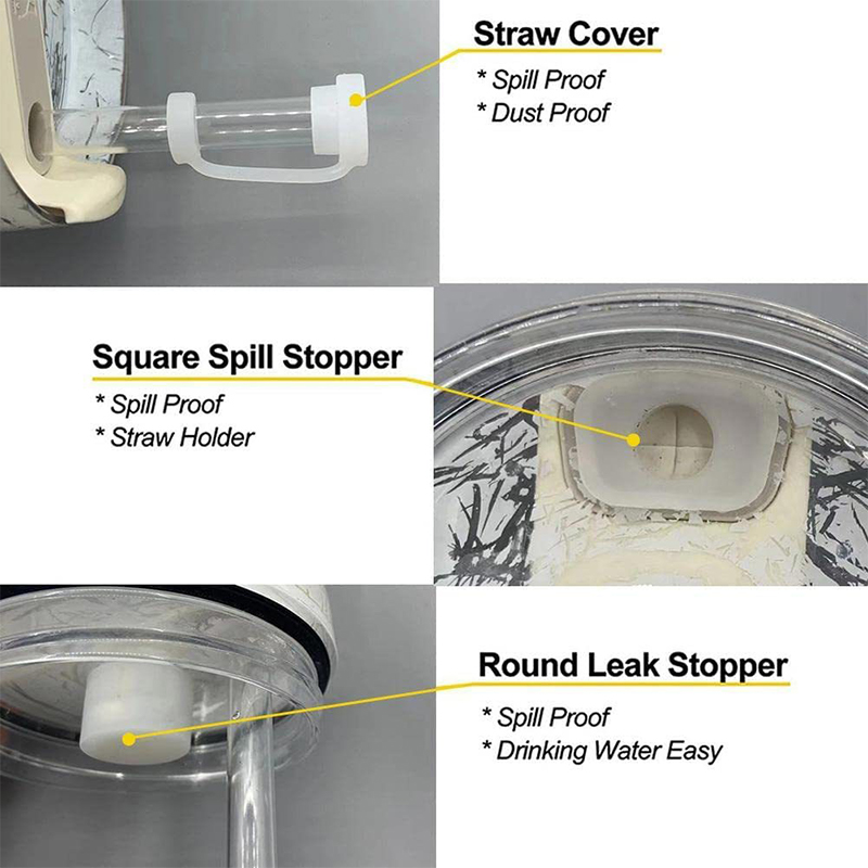 2 Set Cup Straw Cover Leak Stopper Spill Protector Dust-proof ...