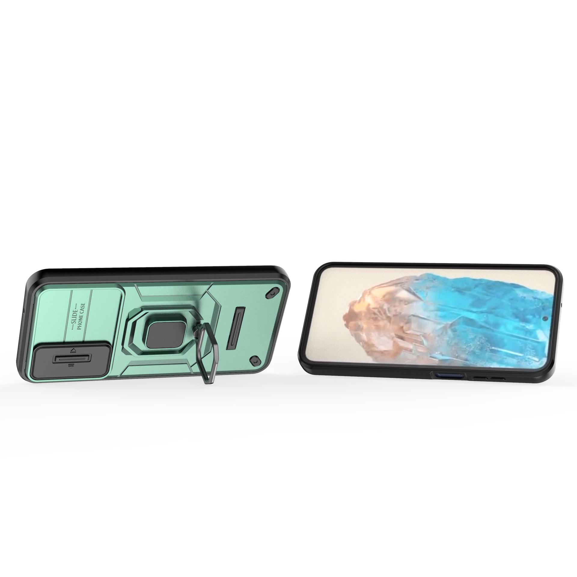 Samsung Galaxy M35 Case with Slide Camera Cover，Rotated Ring Kickstand ...