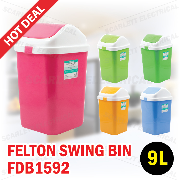 FELTON Dustbin Swing Step Foot Pedal Paper Bin Office School Indoor ...