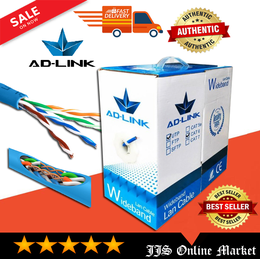 ORIGINAL Ad-link 100 Meters Cat6 Indoor UTP Cable Blue Box | ADLINK ...