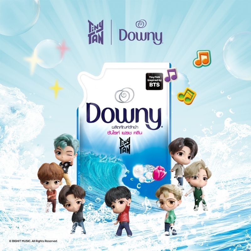 Downy ดาวน์นี่ น้ำยาซักผ้า สเปเชี่ยล อิดิชั่น กับ BTS Character TinyTAN ...