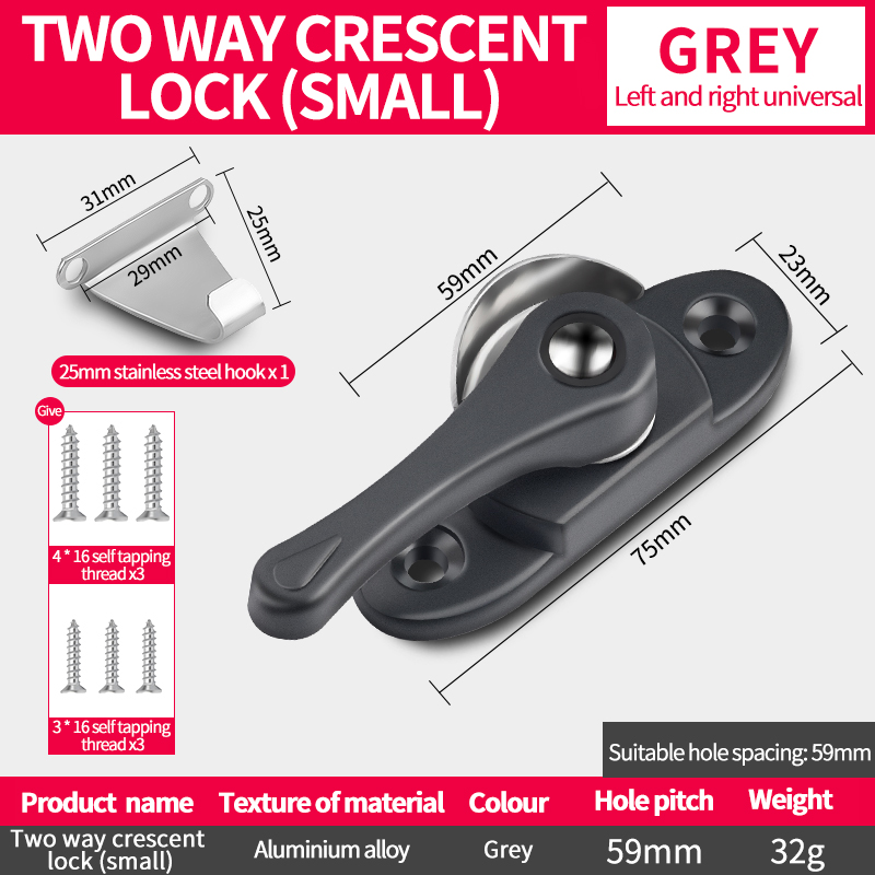 Crescent lock universal two-way stainless steel sliding door and window ...