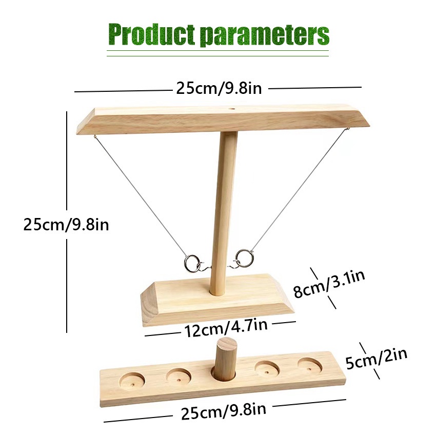 Arink Wood Game Throw Rings Party Toys Interactive Ring Toss Game ...