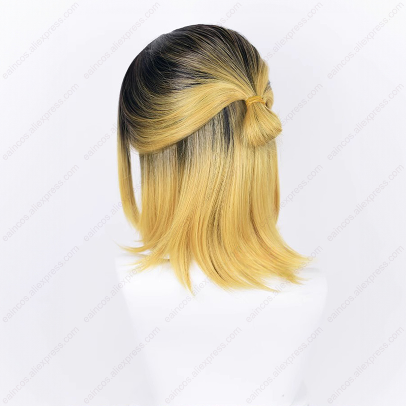 Anime Kenma Kozume Cosplay Wig 35cm Long Golden Dyeing Black Wigs Heat ...