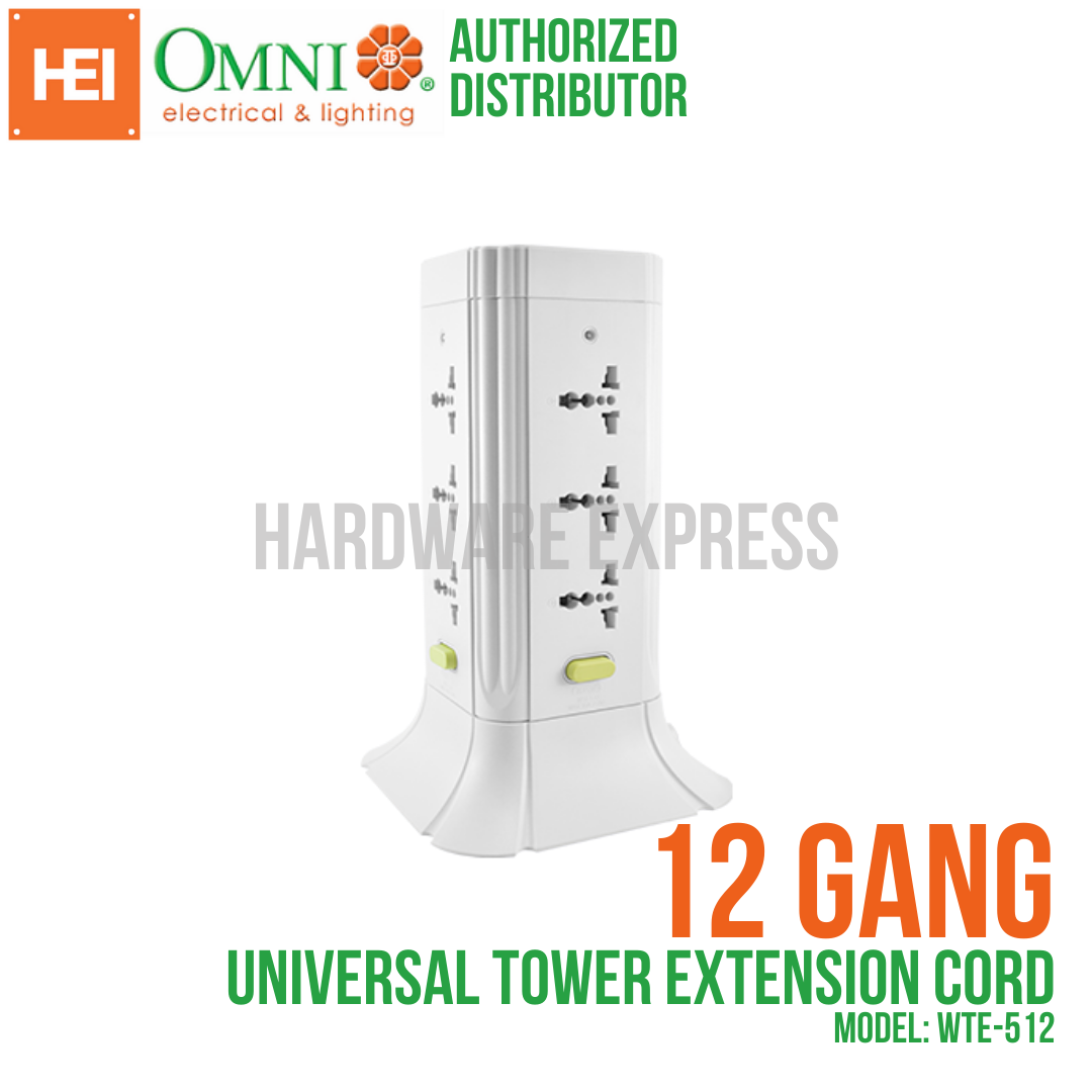 Omni Universal Tower Extension Cord 12 Gang / 16 Gang w/ Switch (WTE ...