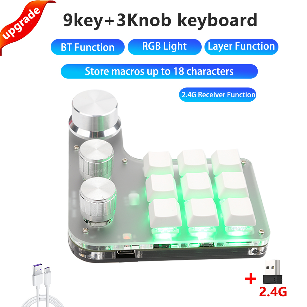 Programmable Keyboard Custom Knob Keyboard 6/9/12/15 Keys Copy Paste ...