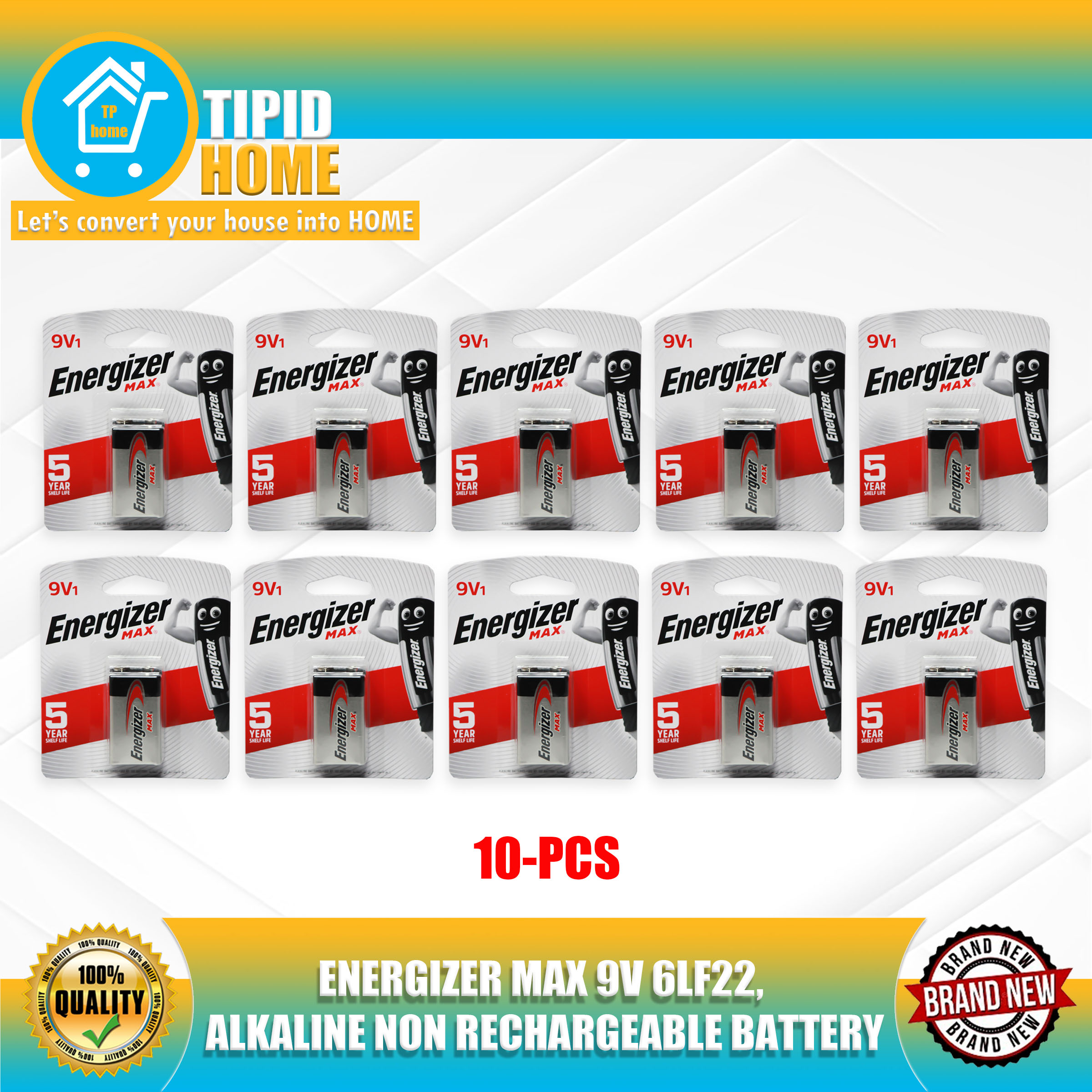 ENERGIZER MAX 9V 6LF22, ALKALINE NON RECHARGEABLE BATTERY | Lazada PH