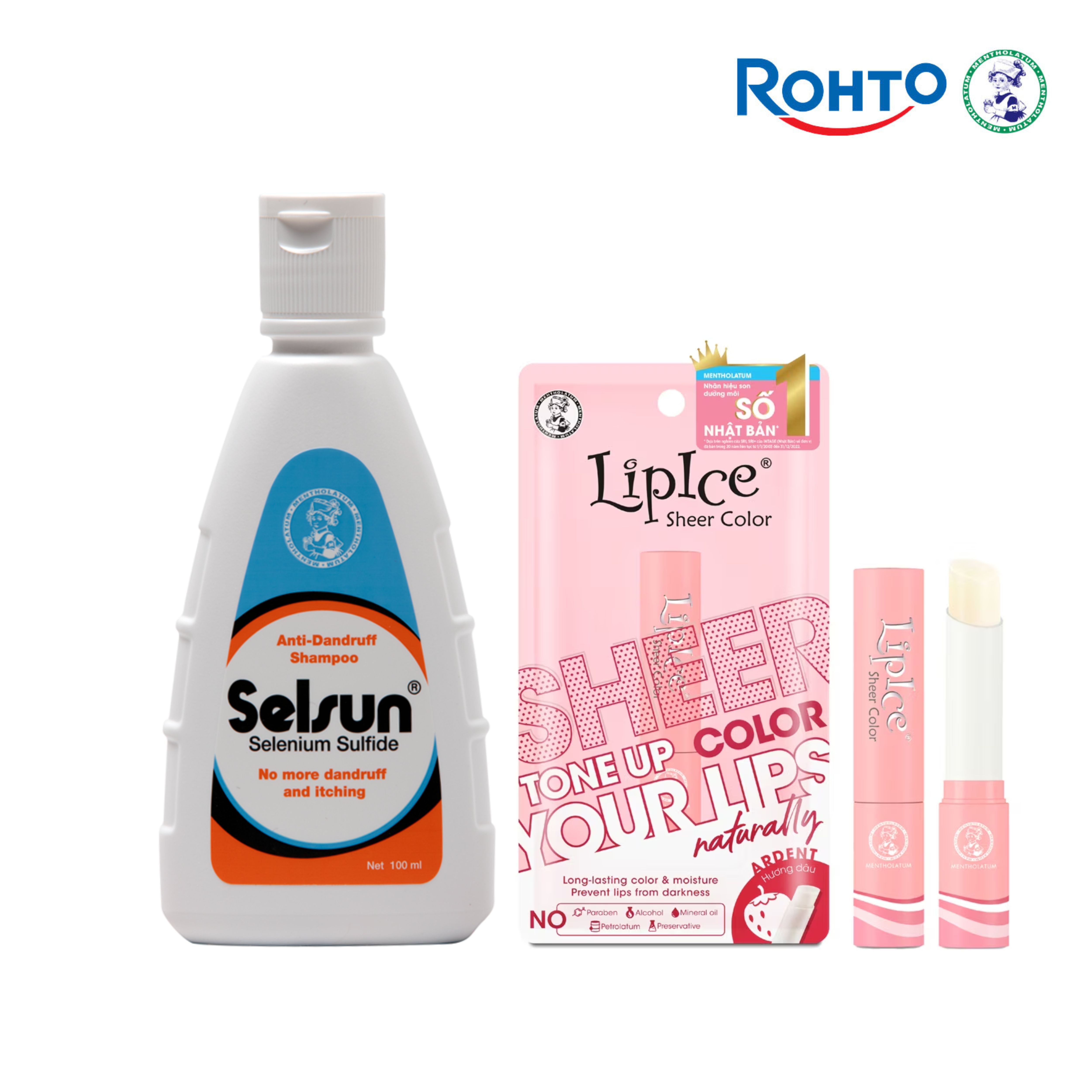Rohto Mentholatum Hair and Lip Combo (Selsun Anti-dandruff Shampoo 50ml ...