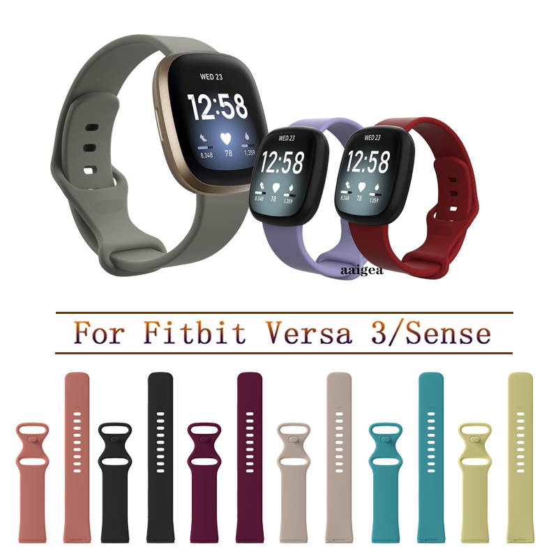 สายนาฬิกาซิลิโคนนิ่มสำหรับ Fitbit Versa 3 /Fitbit Sense สายข้อมือสำหรับเปลี่ยน - jiandafeng ...