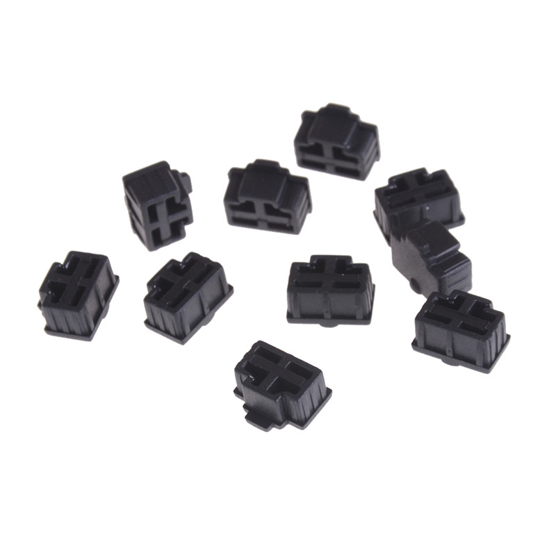 10Pcs Black Ethernet Hub Port RJ45 Anti Dust Cover Cap Protector Plug ...