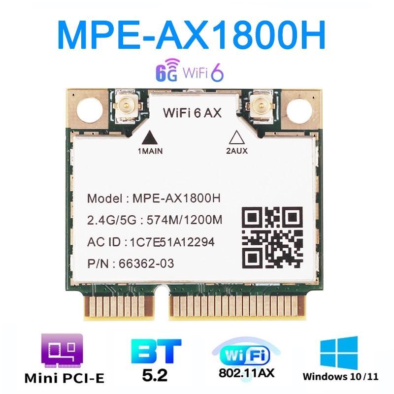 Wi-Fi 6 MT792 Intel AX200 Dual Band WiFi 6บลูทูธ5.2การ์ดสำหรับ Mini ...