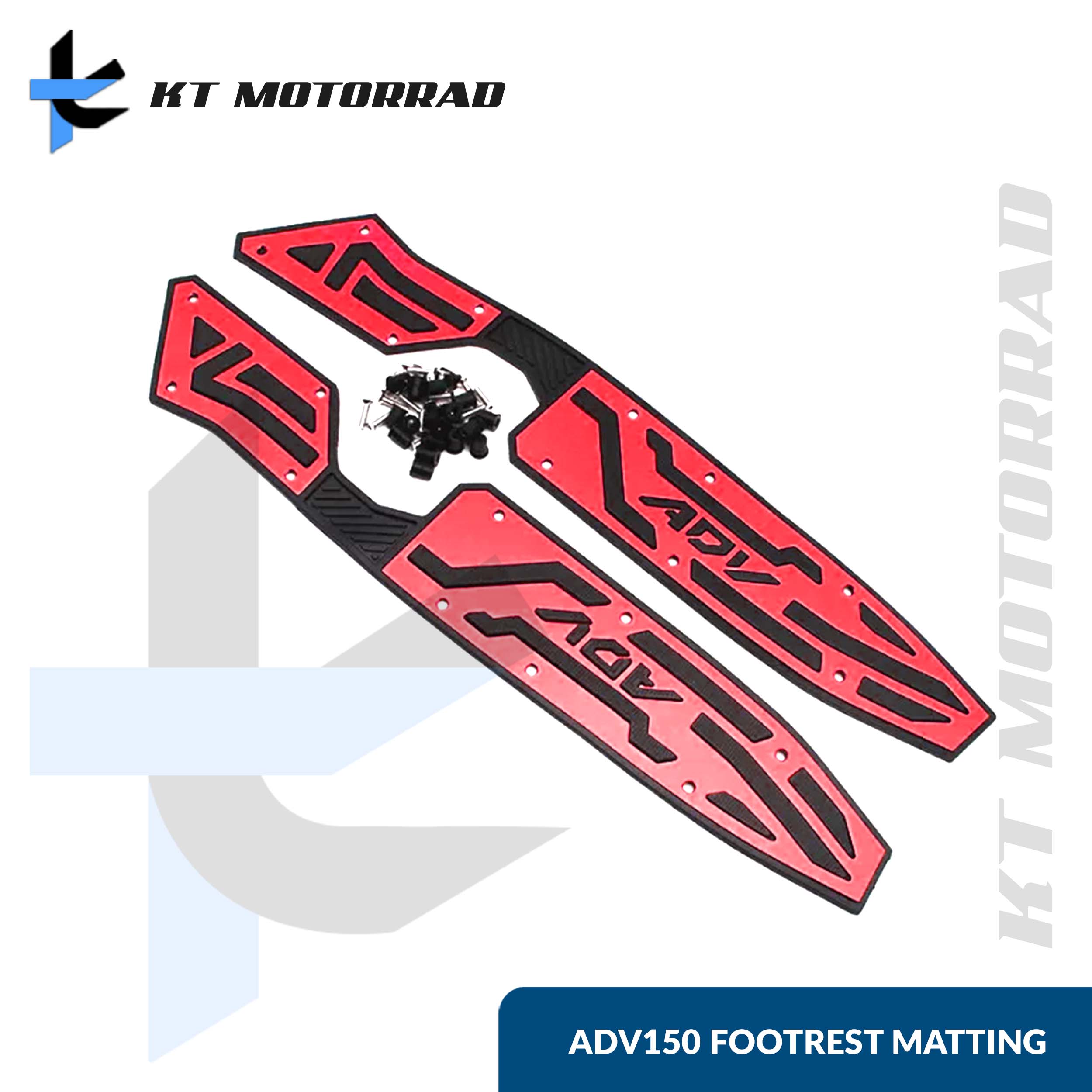KT HONDA ADV 150 CNC ALLOY RUBBER FOOTBOARD MATTING WITH BOLTS FOR ADV ...