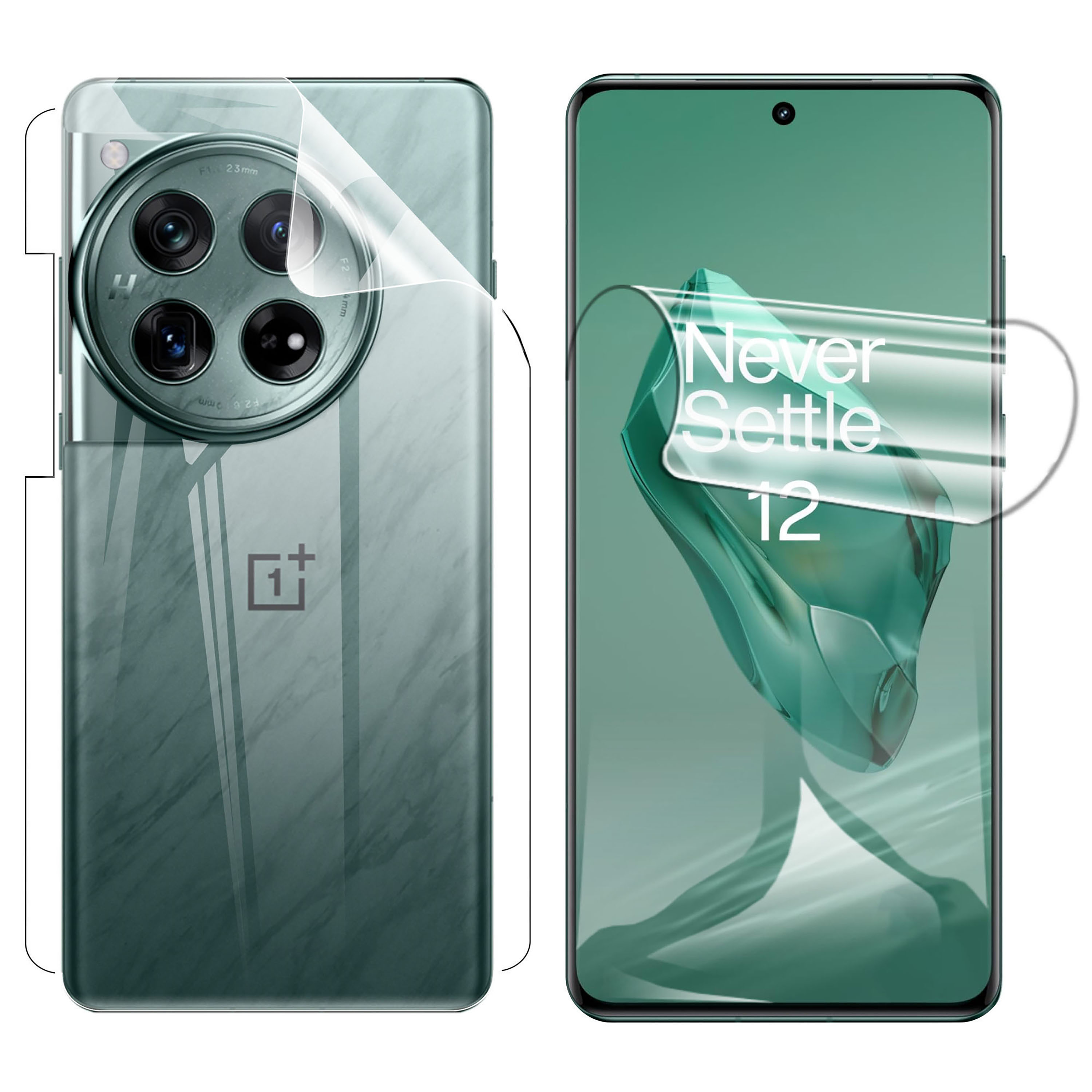 OnePlus 12 Front Protection Clear Jelly Soft Ultra Clear Jell + Back ...