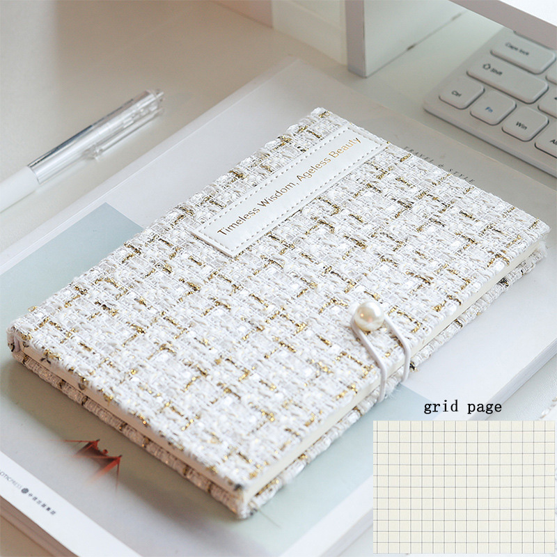 【GlowBound】Fabric Cover Beautiful Notebook Classic Black and White B6 ...