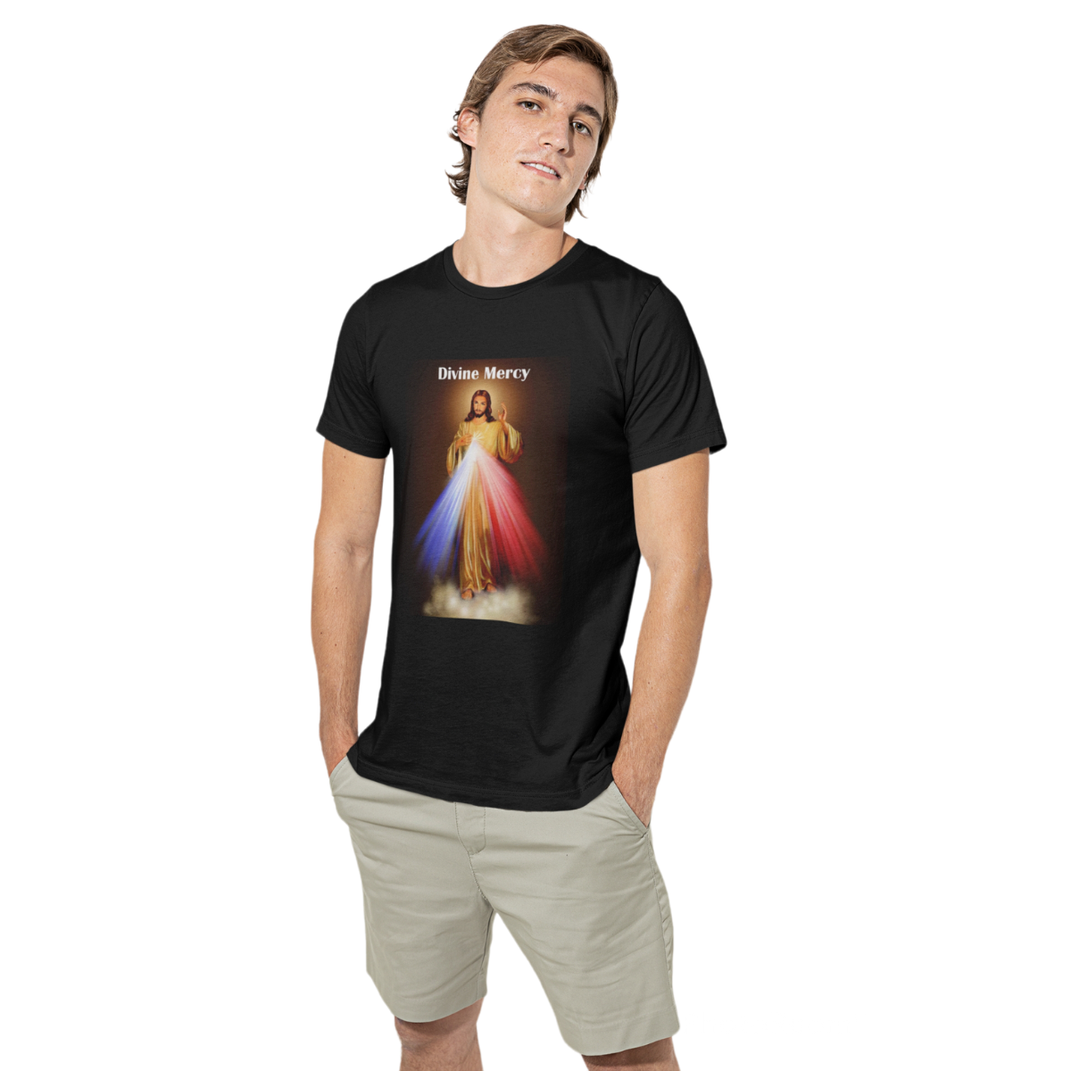 Jesus Tshirt Divine Mercy Fruit of the Loom T-Shirt Round Neck 100% ...