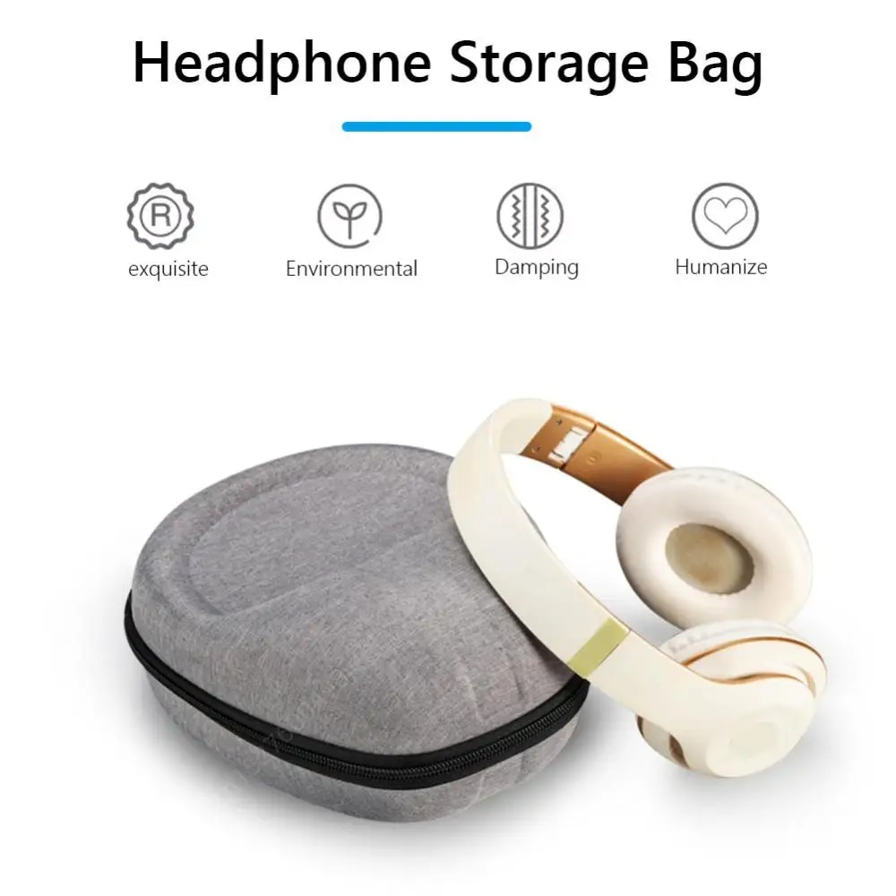 Earphone Case EVA Hard Shell Headset Protective Box Travel Portable ...