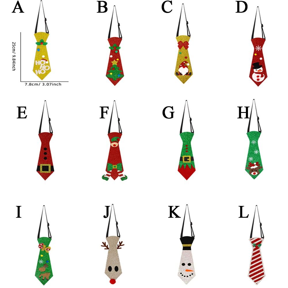 Costume Accessories 12 Types Felt Christmas Ties Adjustable Shiny ...
