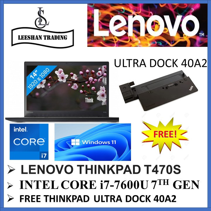 [FREE THINKPAD ULTRA DOCK 40A2] [Next-day Delivery] LENOVO T470S ...