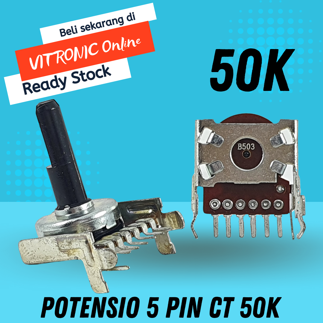 Potensio 6 pin CT 50k Stereo Kaki 6+1 Lurus Volume Mixer 503 | Lazada ...