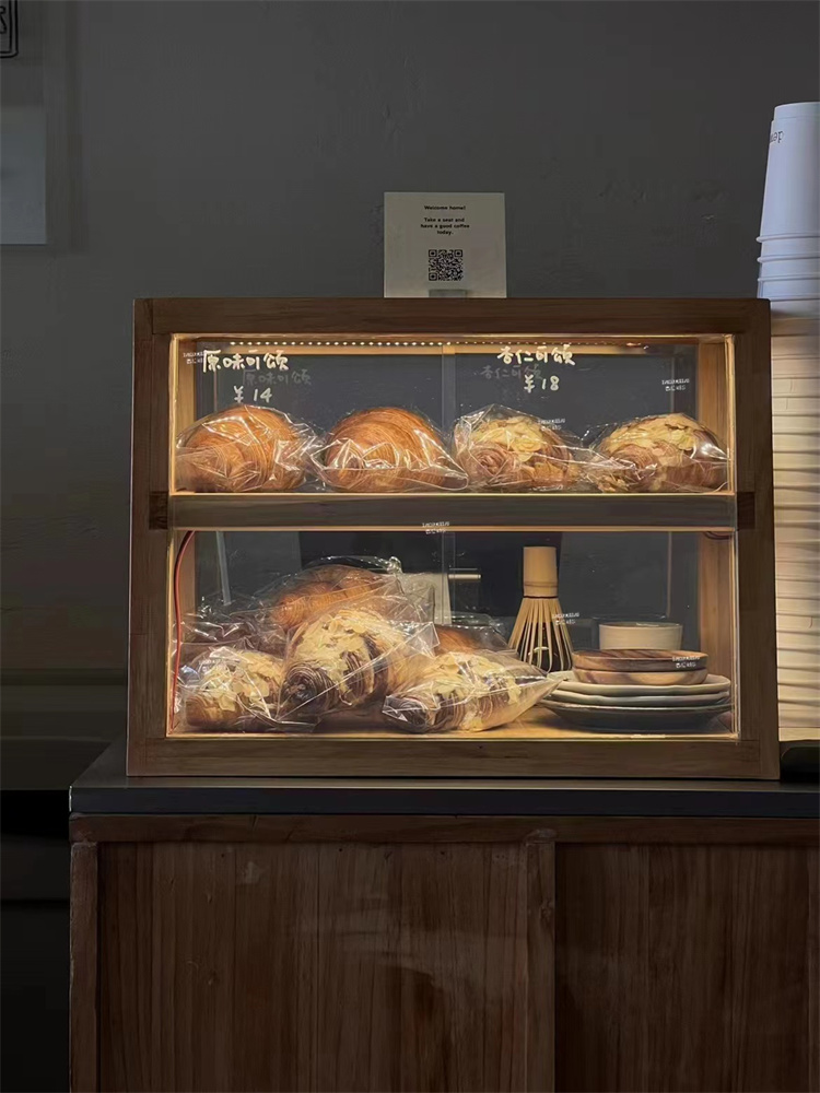 Bakery cake dessert cabinet front desk table bar small transparent ...