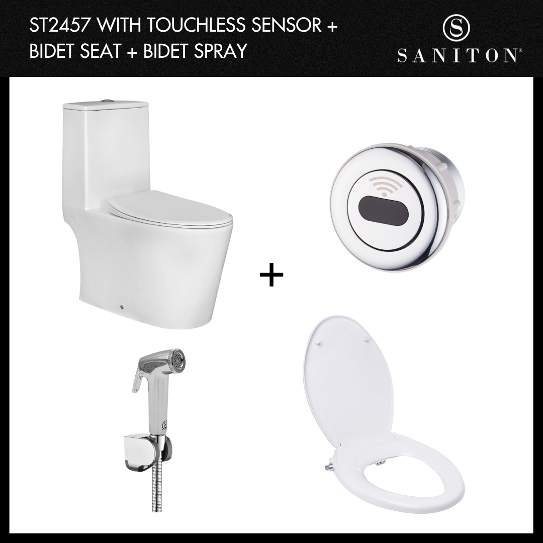 SANITON Roselle ST2457 One-Piece Toilet Bowl with Touchless Sensor (Add ...