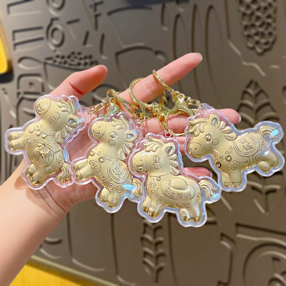 Party Favors Cartoon Design Horse Keychains Wealthy Pony Keychain Bell ...