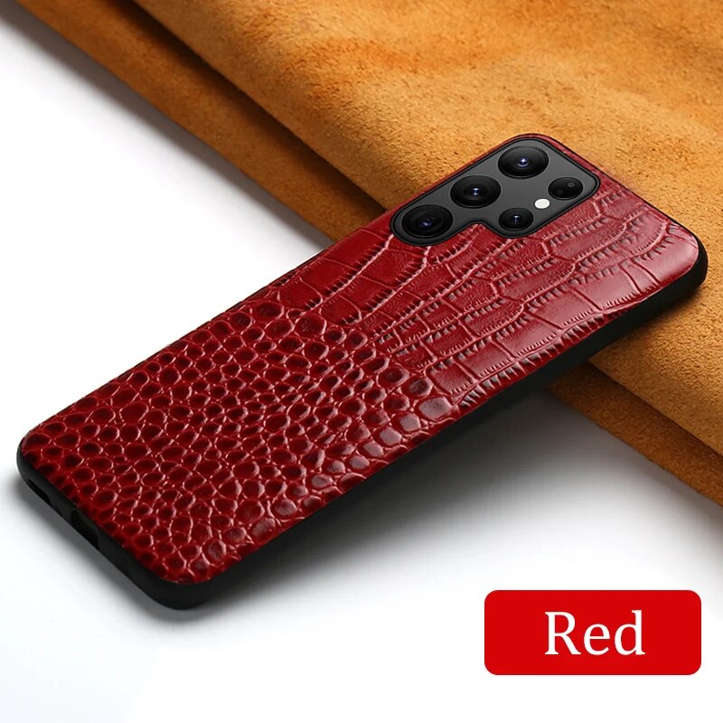Genuine Leather Phone Case for Samsung Galaxy S24 S23 Ultra S22 Plus ...
