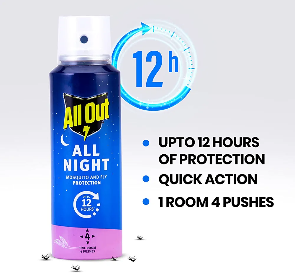 Four Sprays Game Finish All Out All Night Mosquito and Fly Spray (15 ml ...