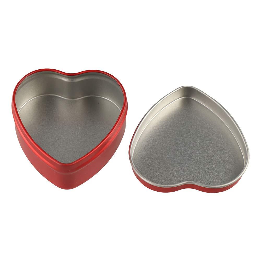 Creative Tinplate Heart Shape Tins Empty /Red/Pink Heart Metal Box Mini ...