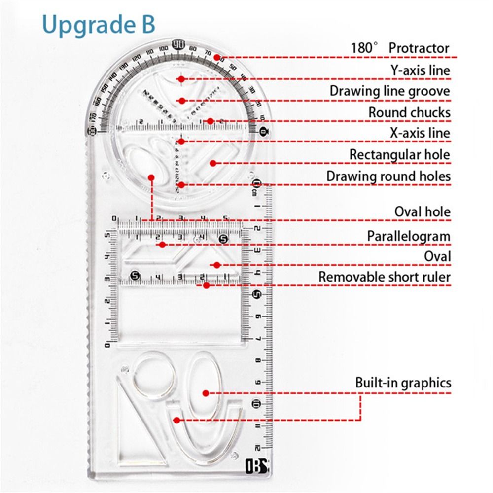 Ruler Straight Multifunctional Geometric Ruler Drawing Rulers ...