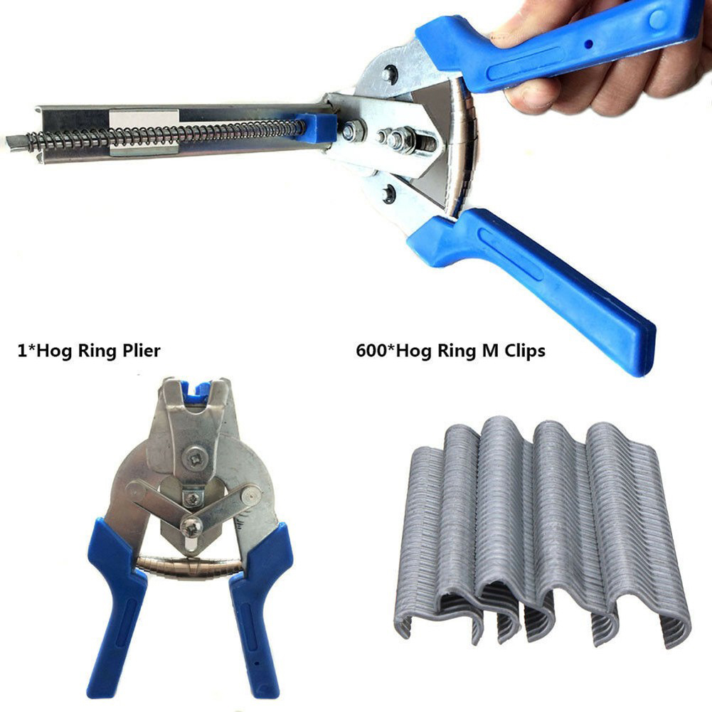 Hog Ring Pliers 600pcs M Clips(Optional) Upholstery Repair Tool for Pet ...