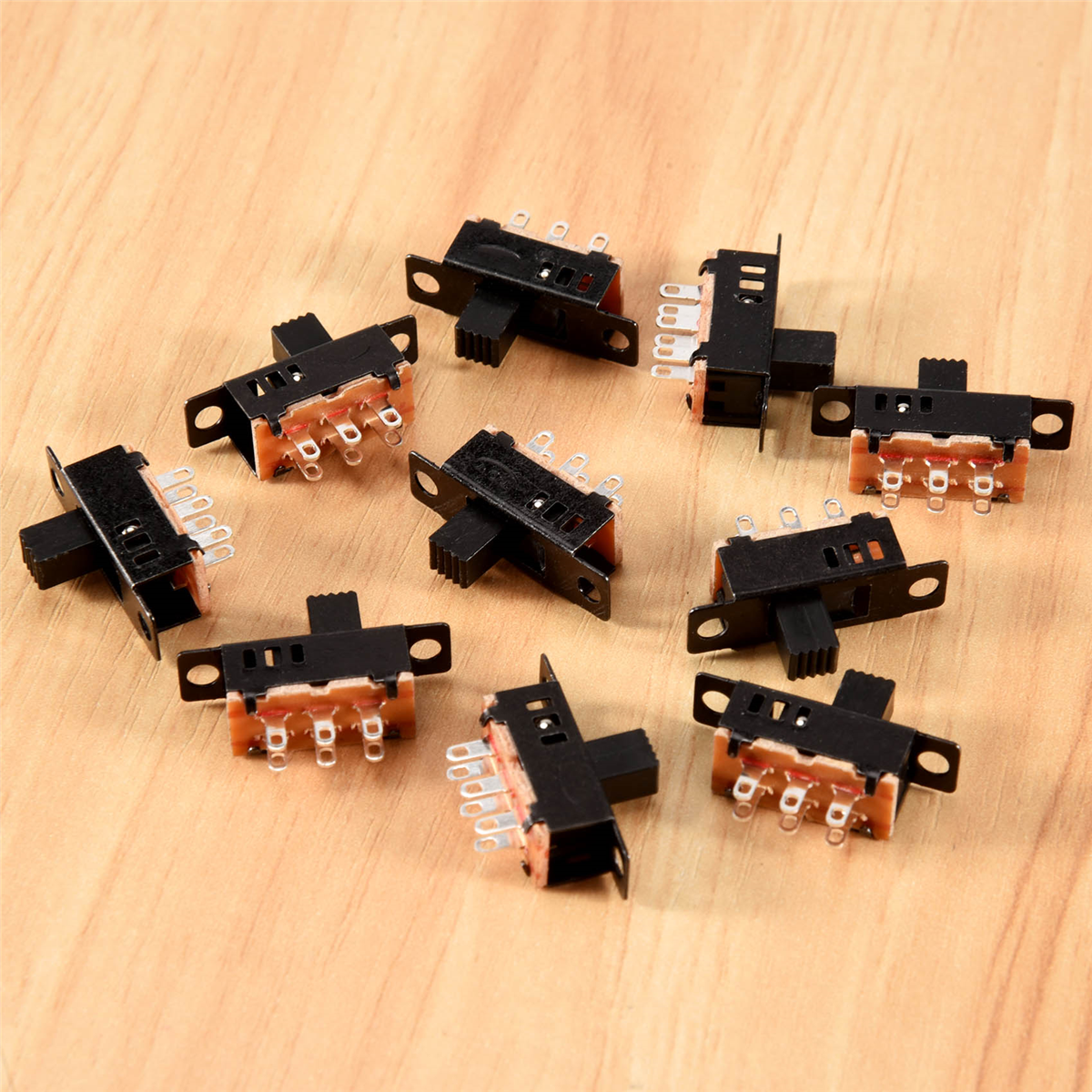 10pcs High Knob 6 Pin 3 Position Dpdt Panel Slide Switch 0.5a 50v Dc ...