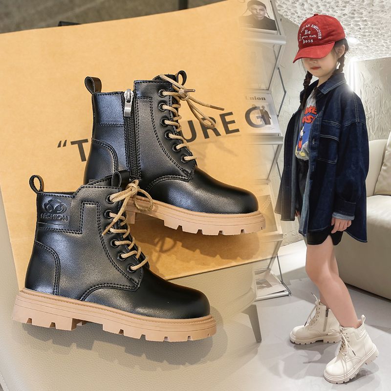 Girls Martin Boots 2024 New Spring and Autumn Single Boots Medium and ...