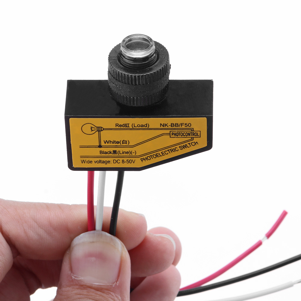 【TopazTrove】Houkiper DC 8-50V Flush Mount Photocell Dusk to Dawn Switch ...