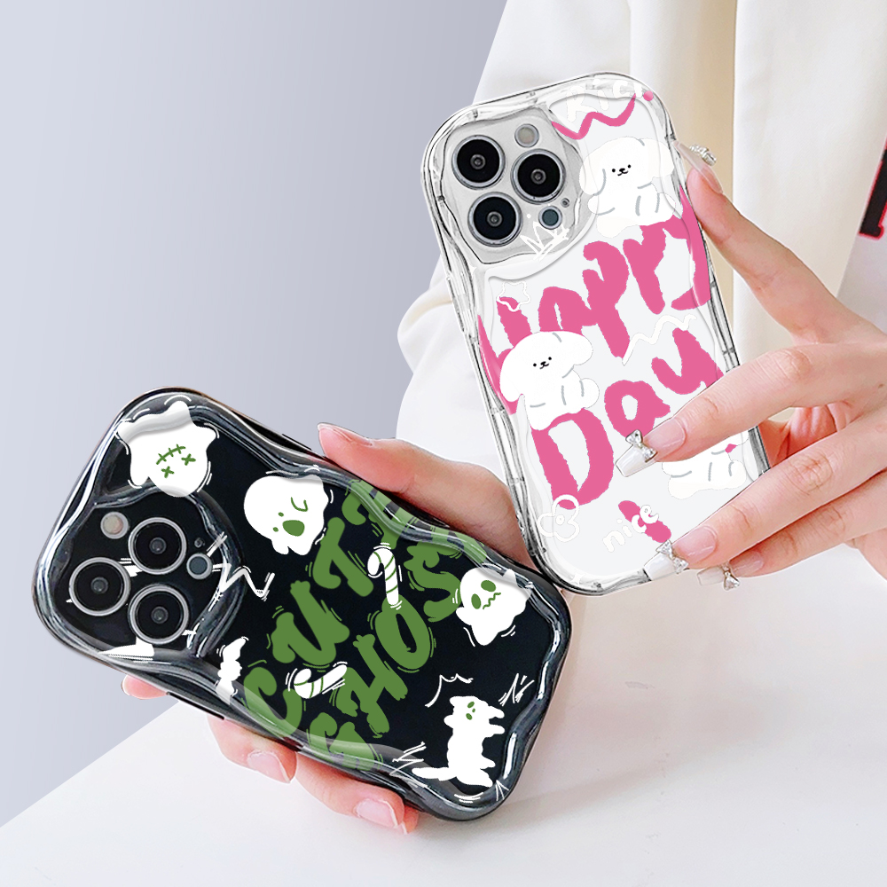 UCUC for Samsung A36 A56 5G Back Cover Cute Ghost Cream Texture Wavy ...