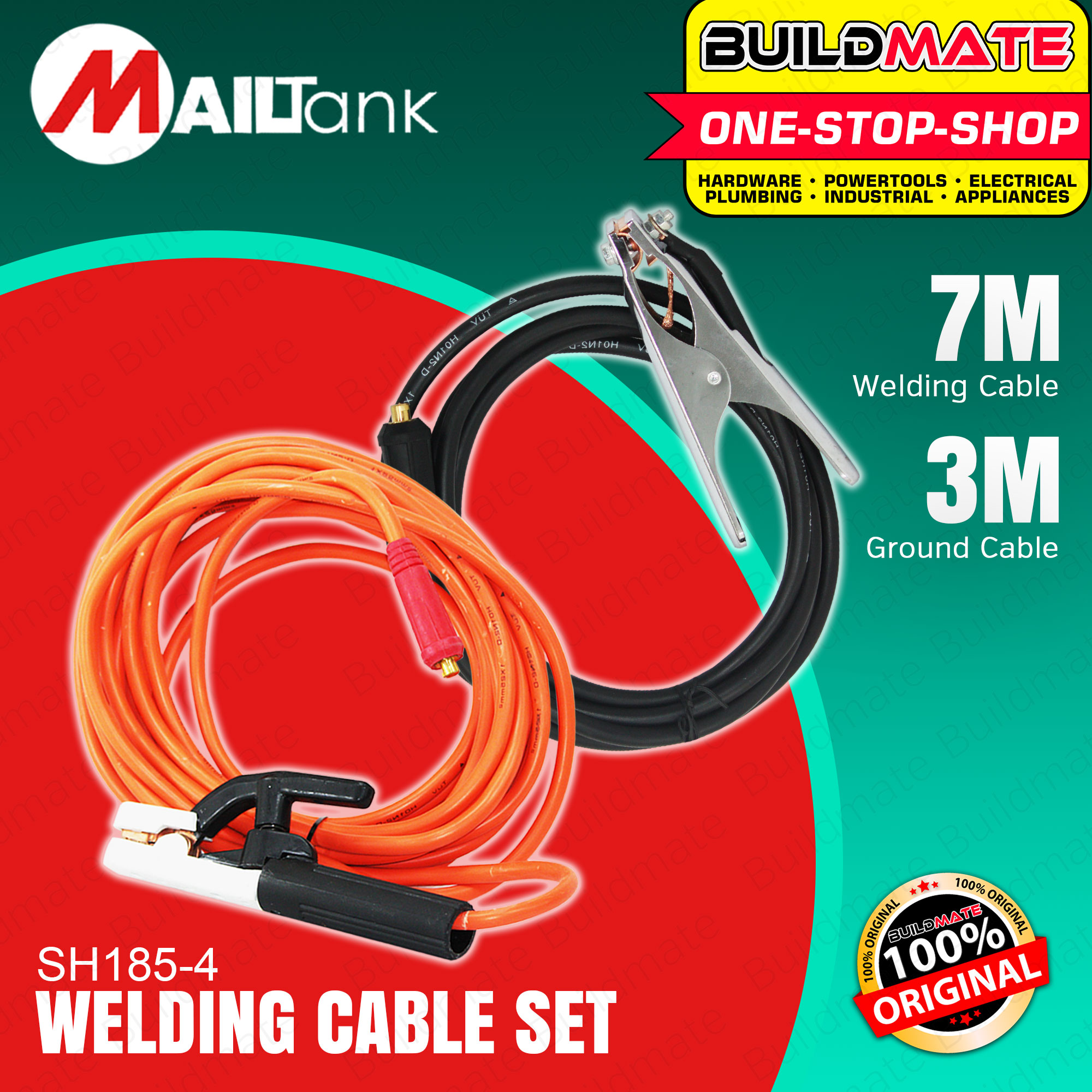 MAILTANK Welding Cable Set 3 Meter Ground Cable 7 Meter Welding