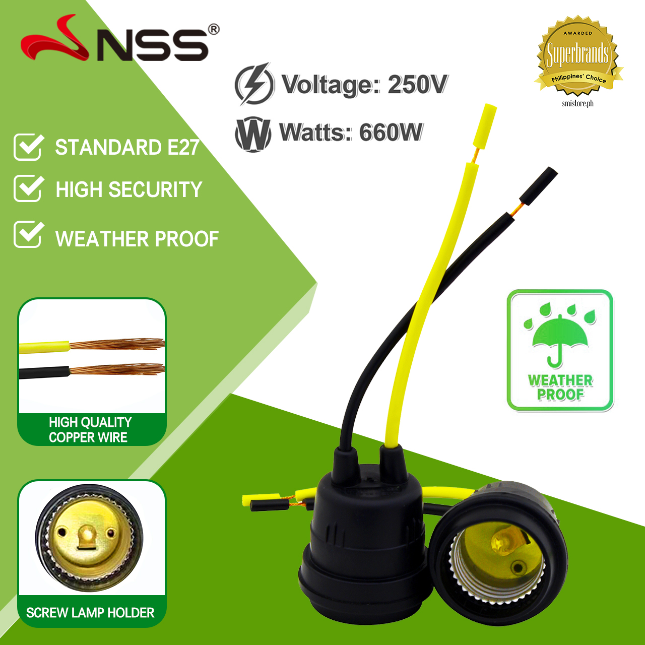 NSS ★E27 Weather proof Rubber Socket Bulb Holder LED Light Bulb Lamp ...