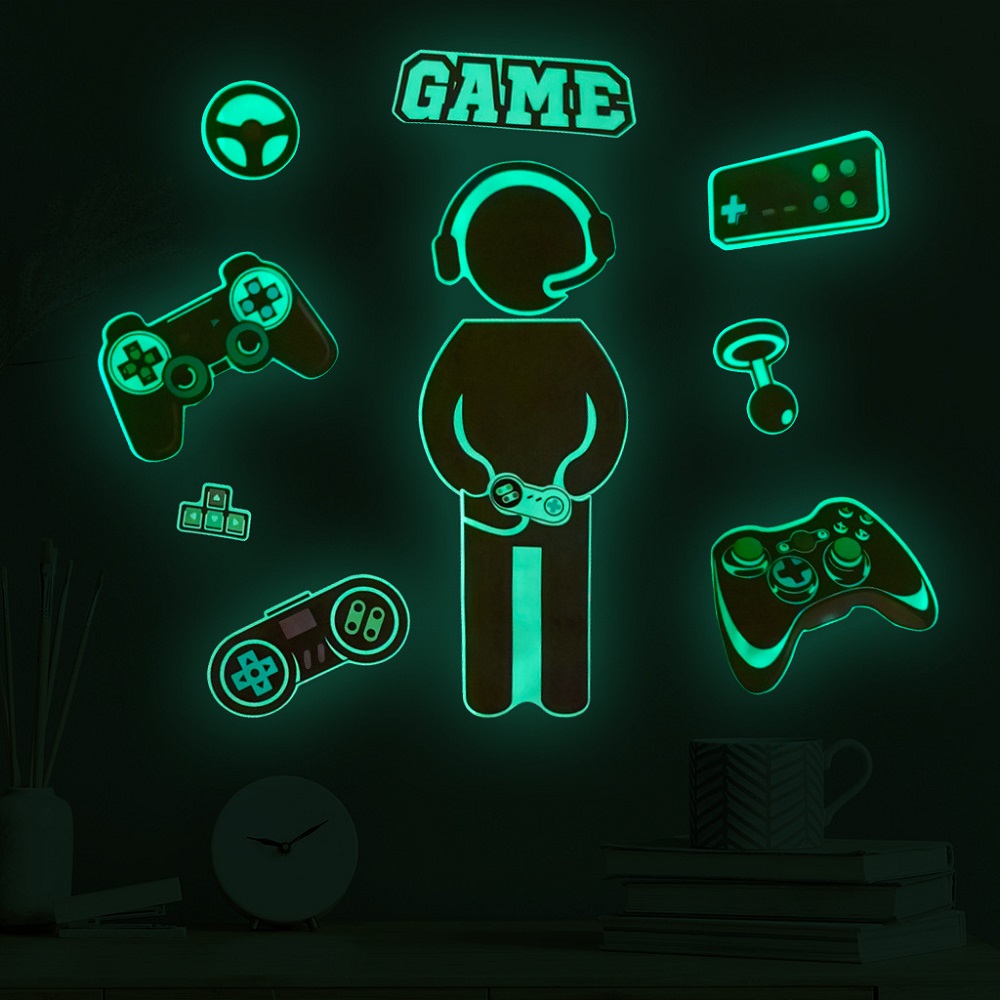 【Folio & Light】Luminous Game Stickers On The Wall For Boys Room Gaming ...