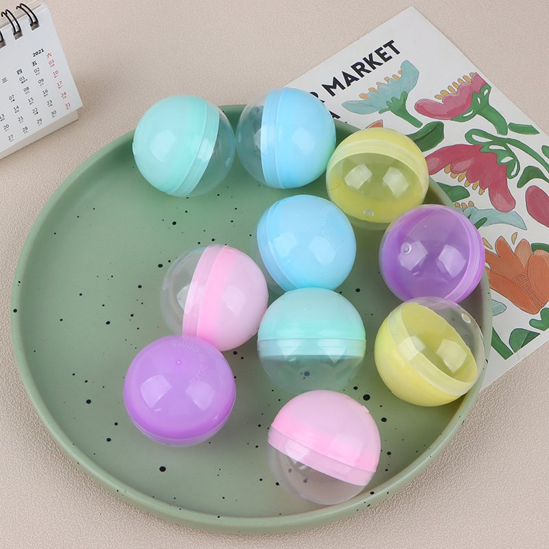 10Pcs 45mm Plastic PP Toy Capsules Half Transparent Colorful Round ...