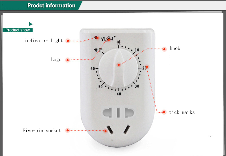 Multifunctional Timer Socket Countdown 60 Minutes Timer Switch Water