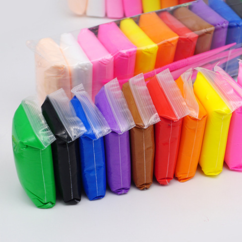 12 Color/set Light Clay Toys Air Dry Polymer Plasticine Modelling Clay ...
