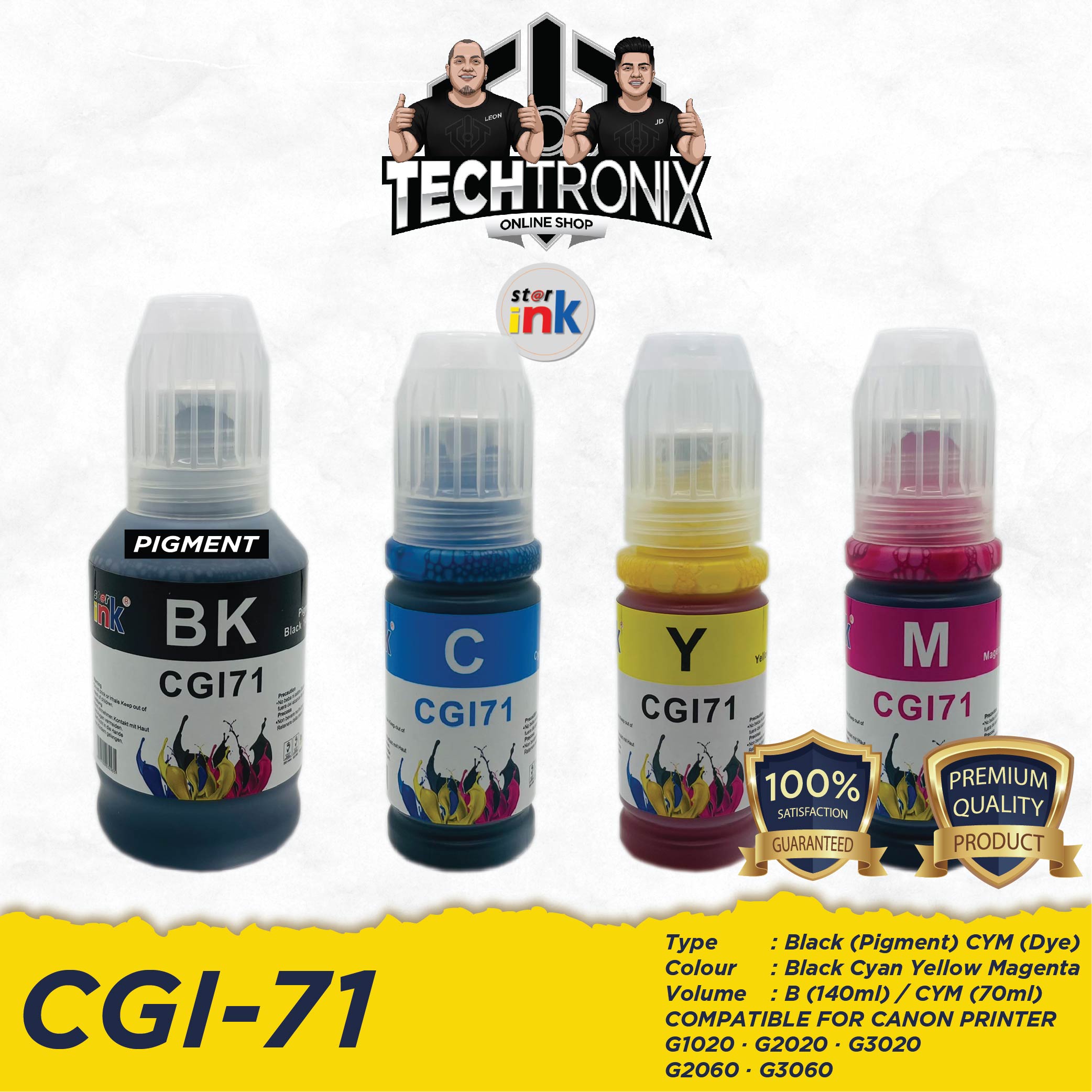 Canon GI71 Ink Refill Compatible for Pixma Models Printers G1020 ...