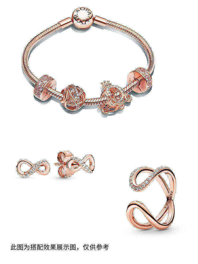 100 Original Pandora earring Infinity Pandora SliverRose stud earrings ...