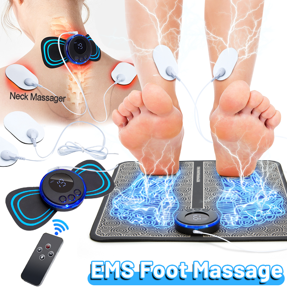 Electric EMS Foot Massager Pad Pulse Acupuncture Point Pen Feet Massage ...