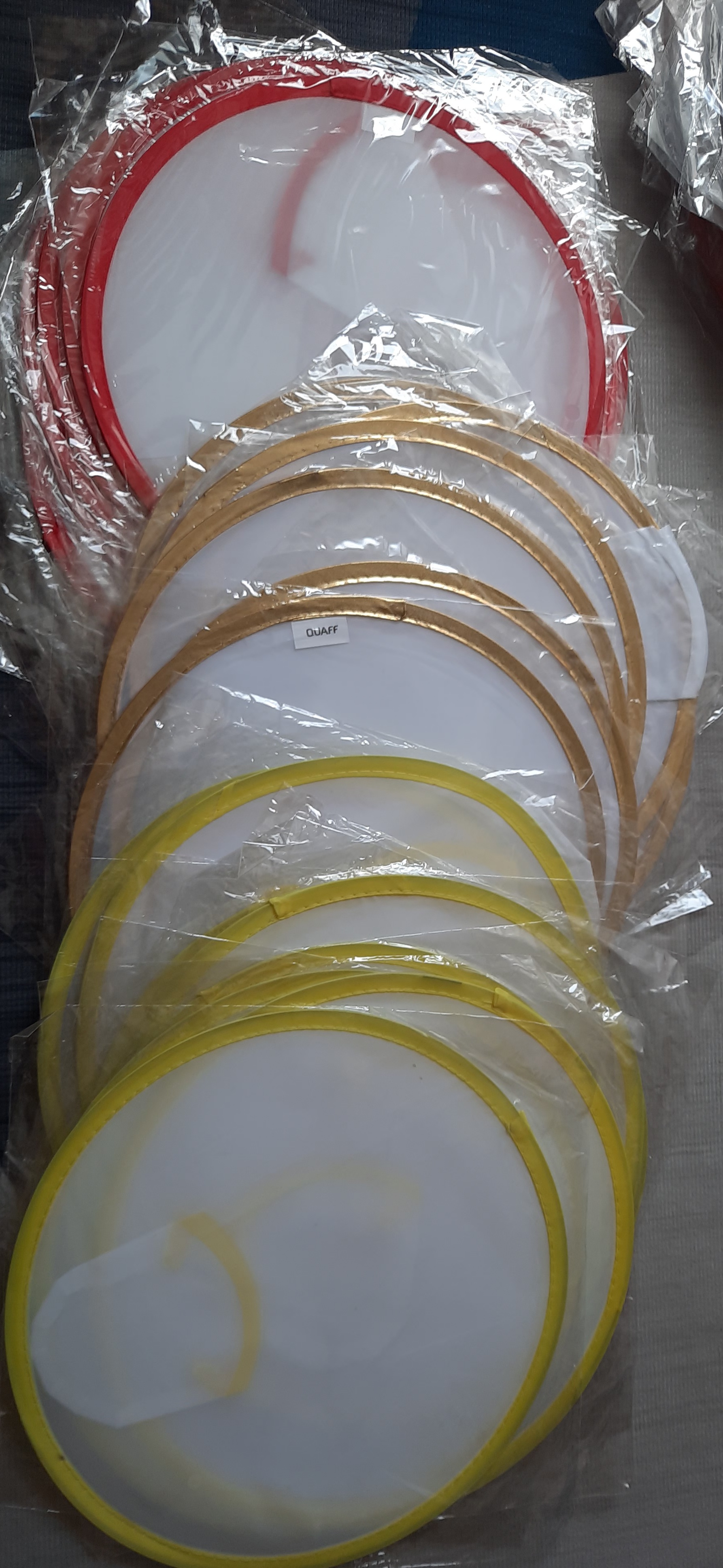 Foldable round fan for sublimation (100 pcs) plain and with lining ...