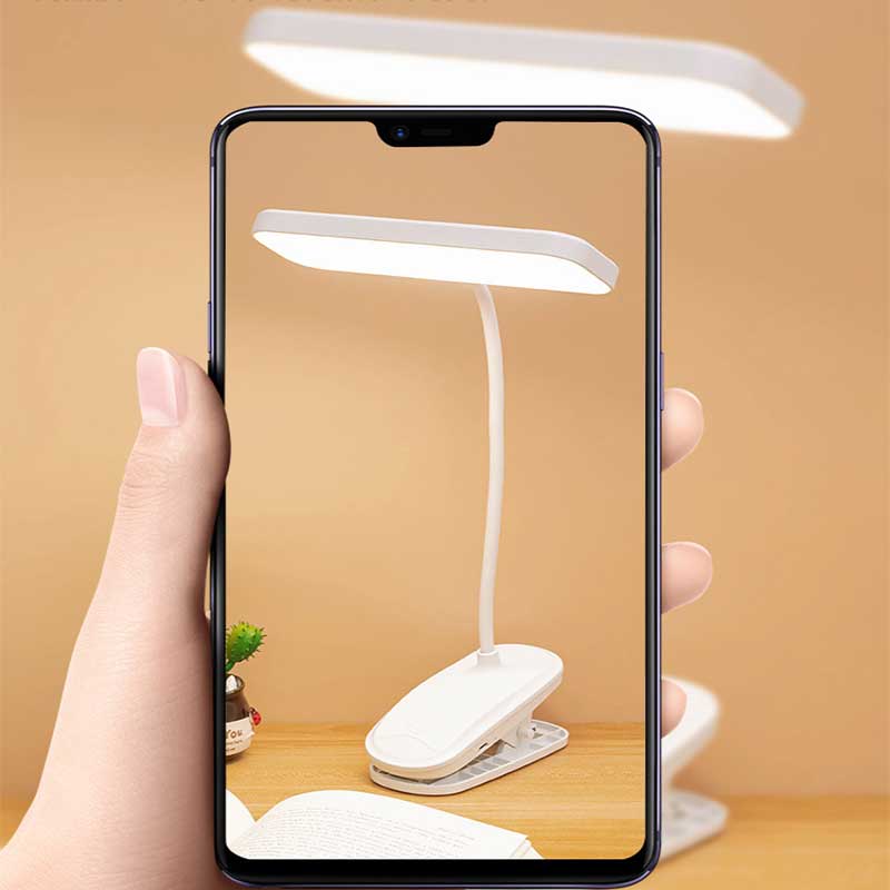 360° Flexible Table Lamp with Clip Stepless Dimming Led Desk Lamp ...