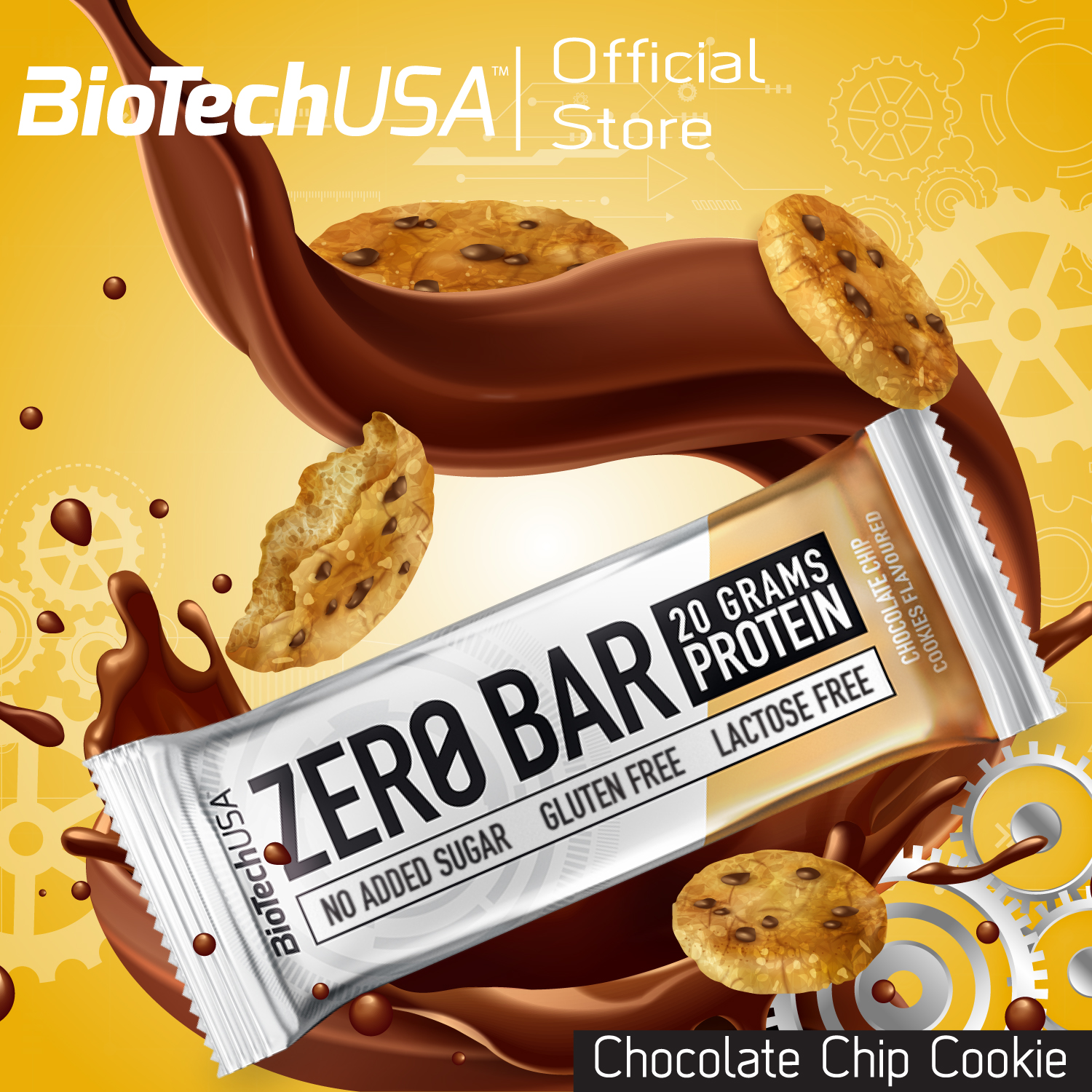 BioTechUSA Zero Bar protein bar Chocolate chip Cookie 50g/Bar (โปรตีน ...