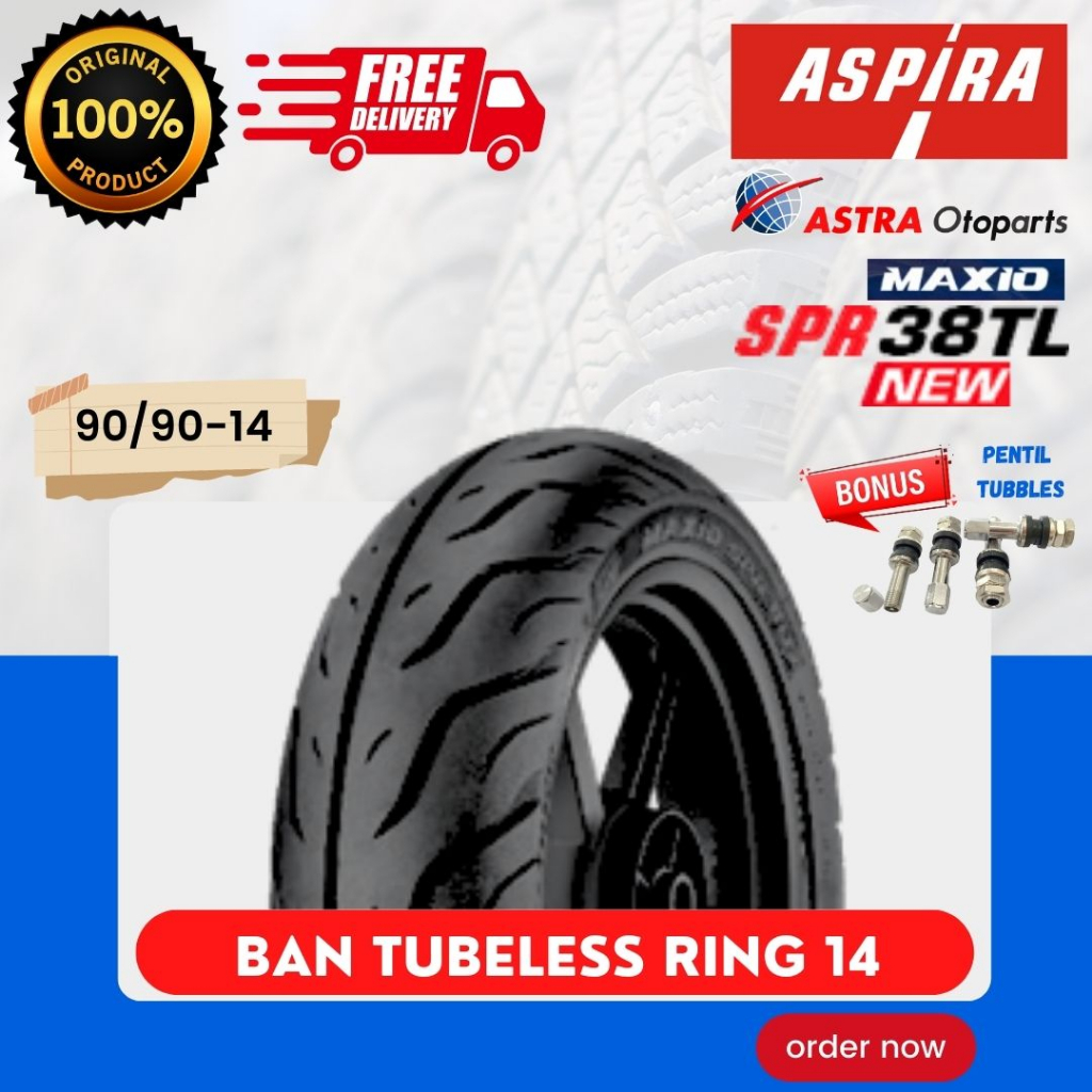 [READY COD] BAN ASPIRA TUBELESS / BAN TUBLES ASPIRA MAXIO SPR38 TL 80/90-14 / BAN LUAR ASPIRA ...