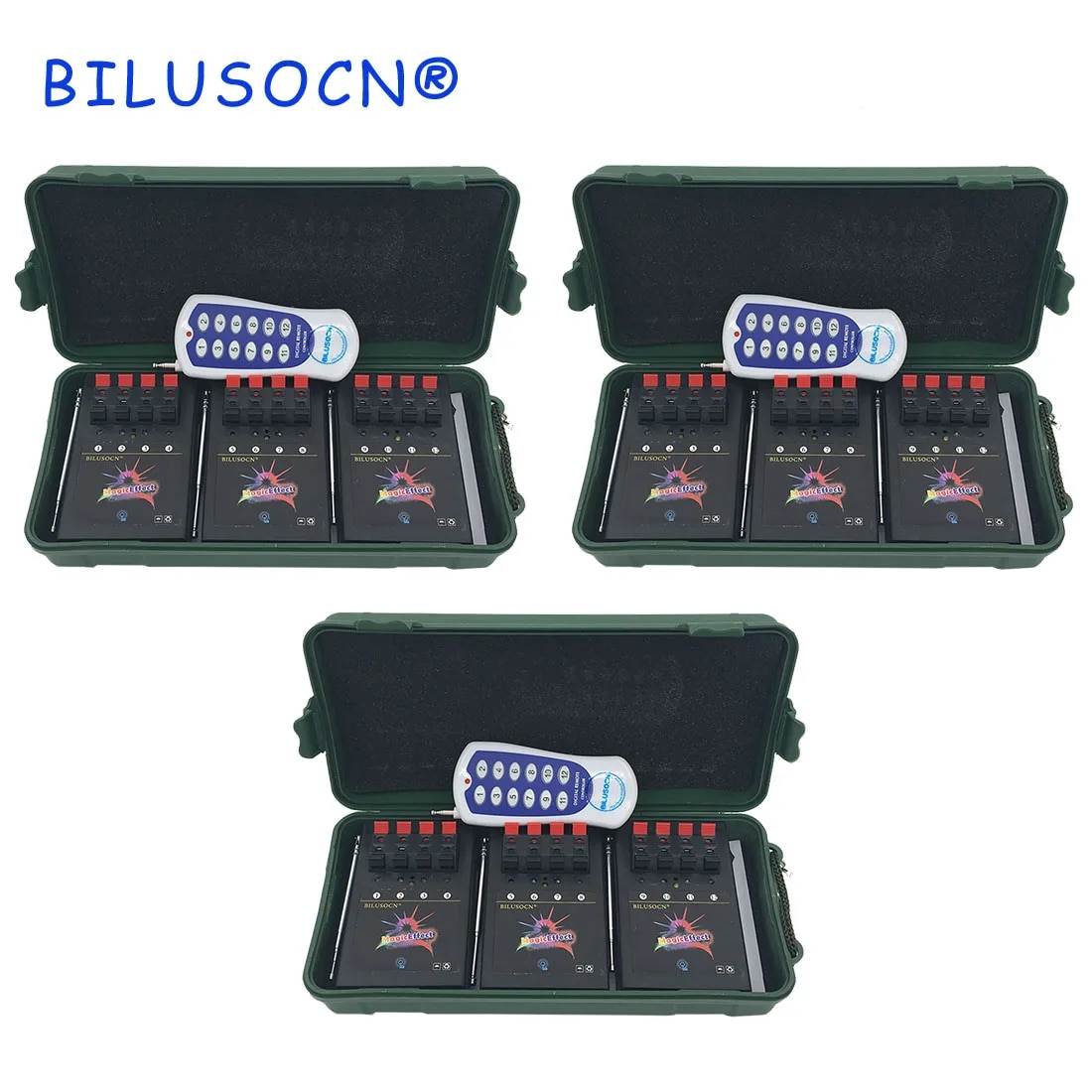 BILUSOCN Firing System Machine 12 Cue Channel Cold Pyro Pyrotechnic ...